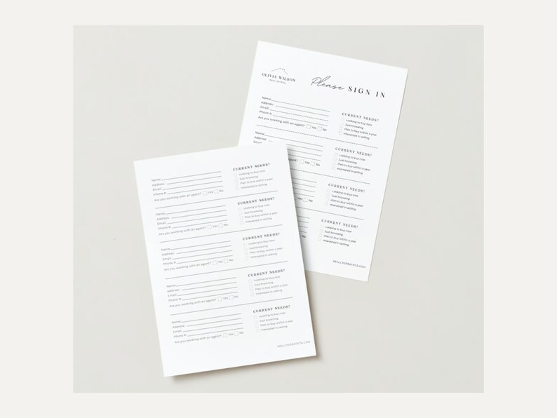Editable Open House Sign-in Sheet: Real Estate Marketing (canva ...
