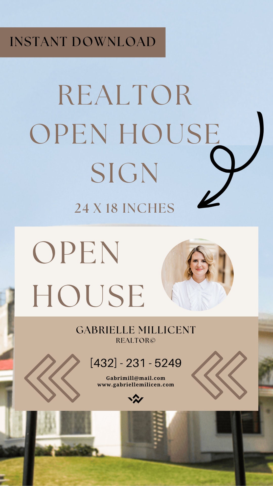 Open House Yard Sign Digital Agent Realtor Open House Sign Real Estate ...