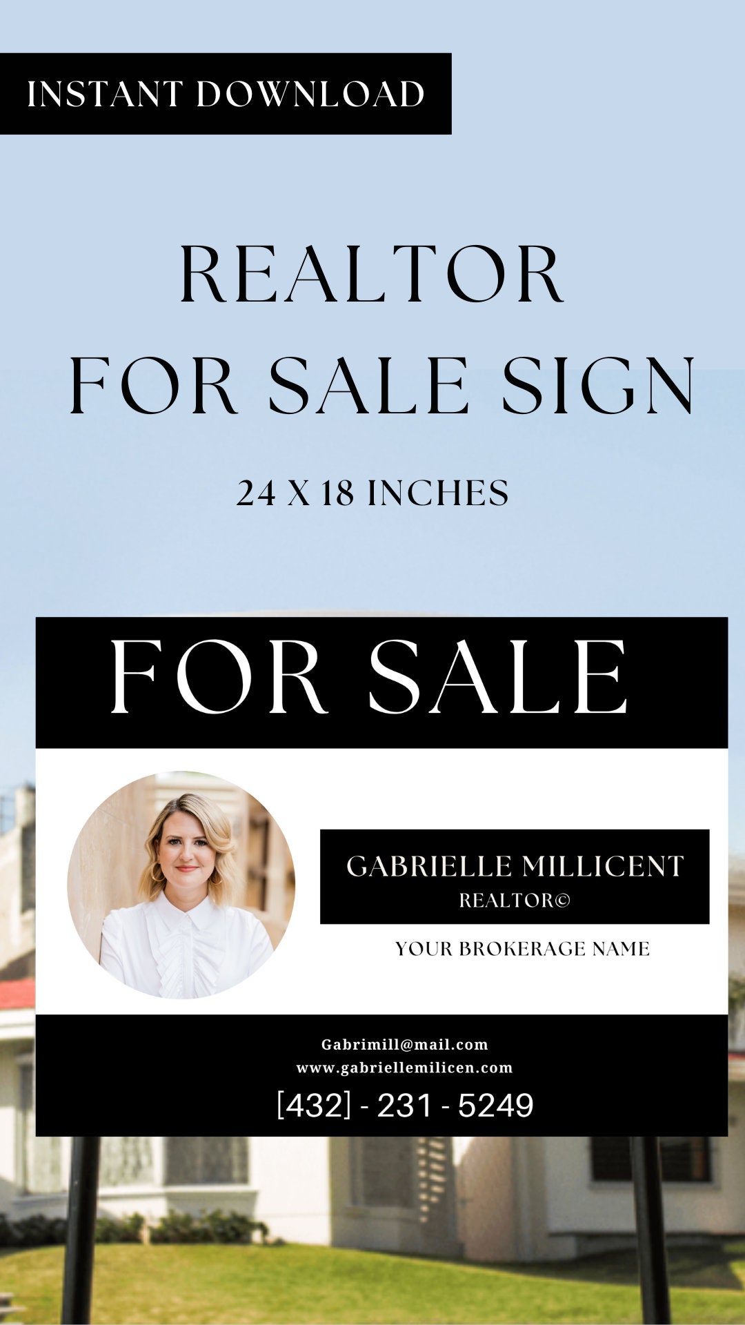 Real Estate Yard Sign for Sale Yard Sign Real Estate Marketing Canva ...