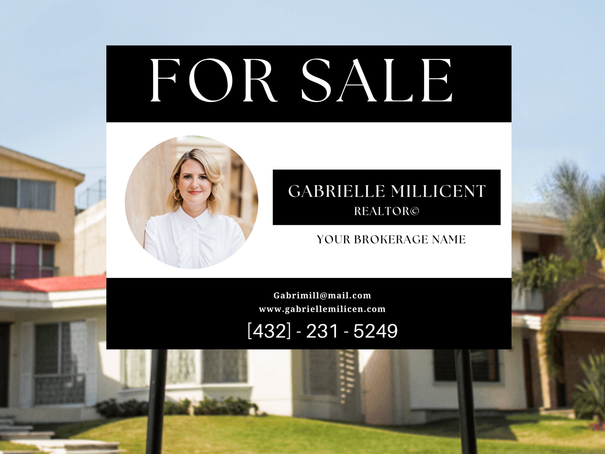 Real Estate Yard Sign for Sale Yard Sign Real Estate Marketing Canva ...