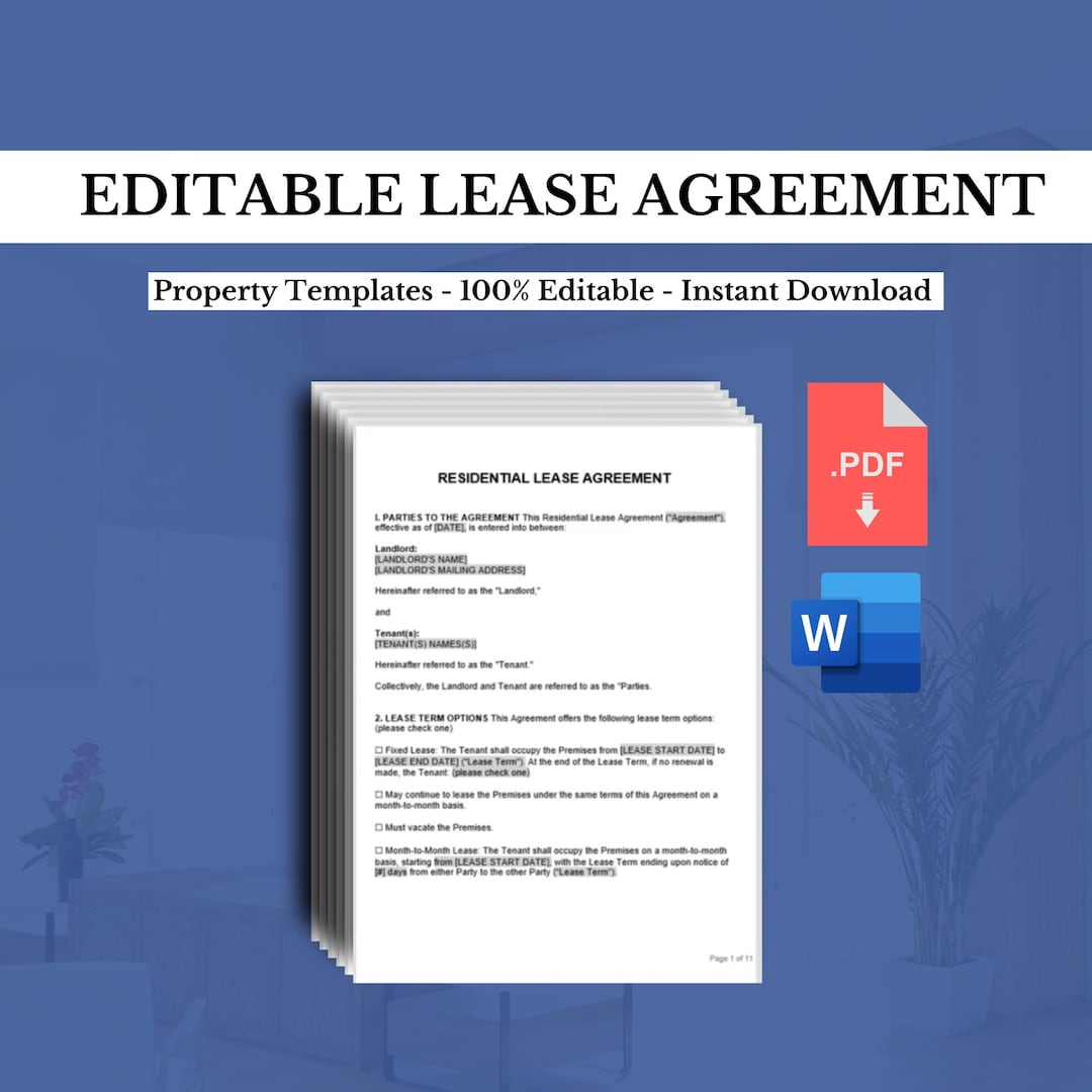 Basic Rental Agreement Template Printable Landlord Forms Editable Lease ...