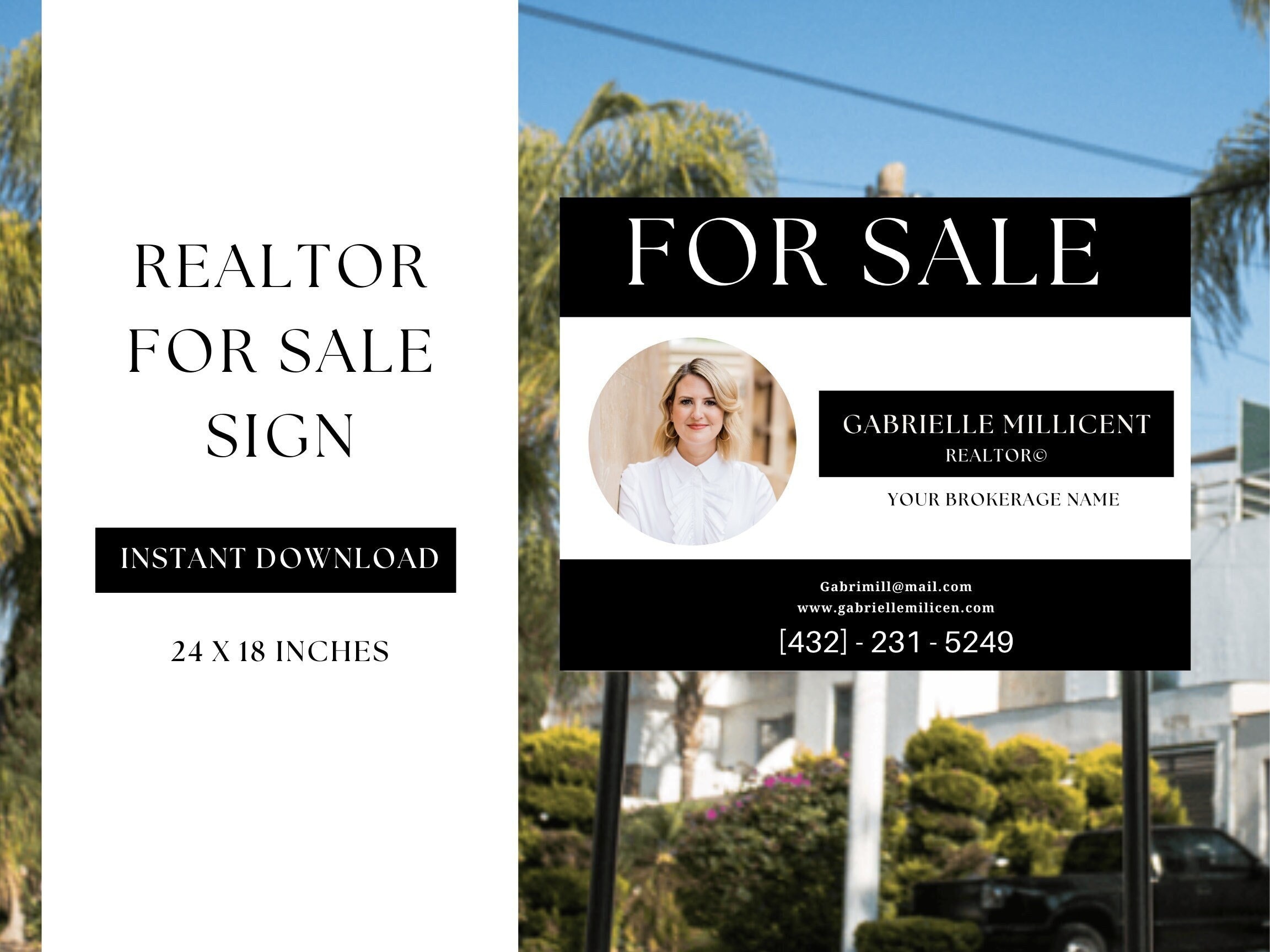 Real Estate Yard Sign for Sale Yard Sign Real Estate Marketing Canva ...