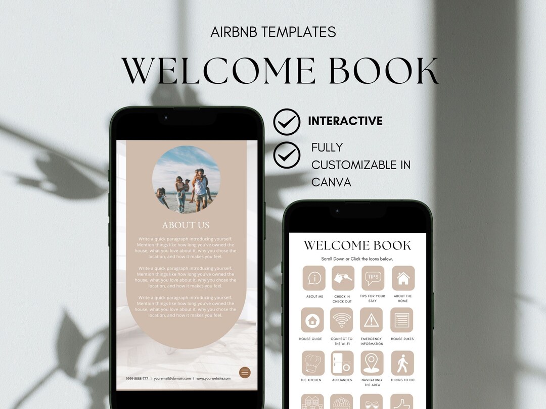 Modern Digital Welcome Book Airbnb Canva Digital Welcome Guide Template ...