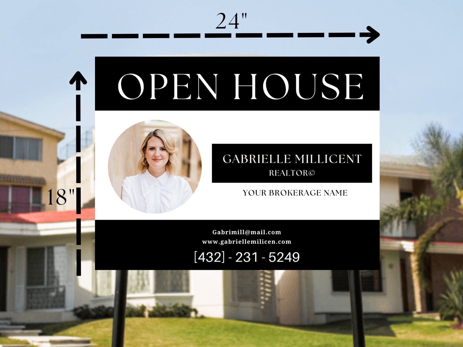 Real Estate Open House Directional Sign Yard Sign Open House Sign ...