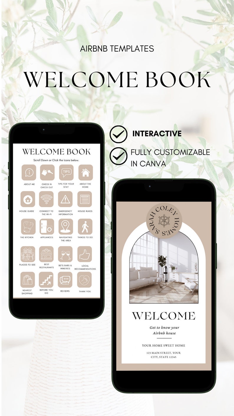 Interactive Airbnb Welcome Book Template: Modern Cottage Design (canva ...