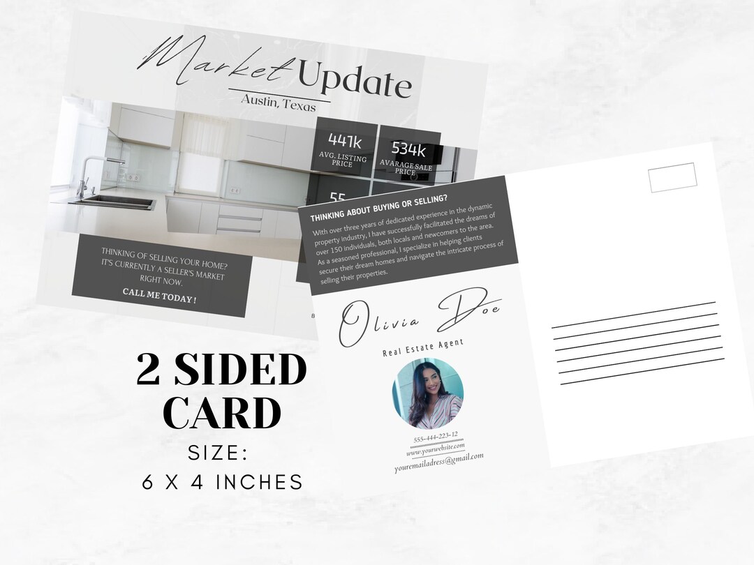 Market Update Postcard Real Estate Postcard Template Realtor Postcard ...