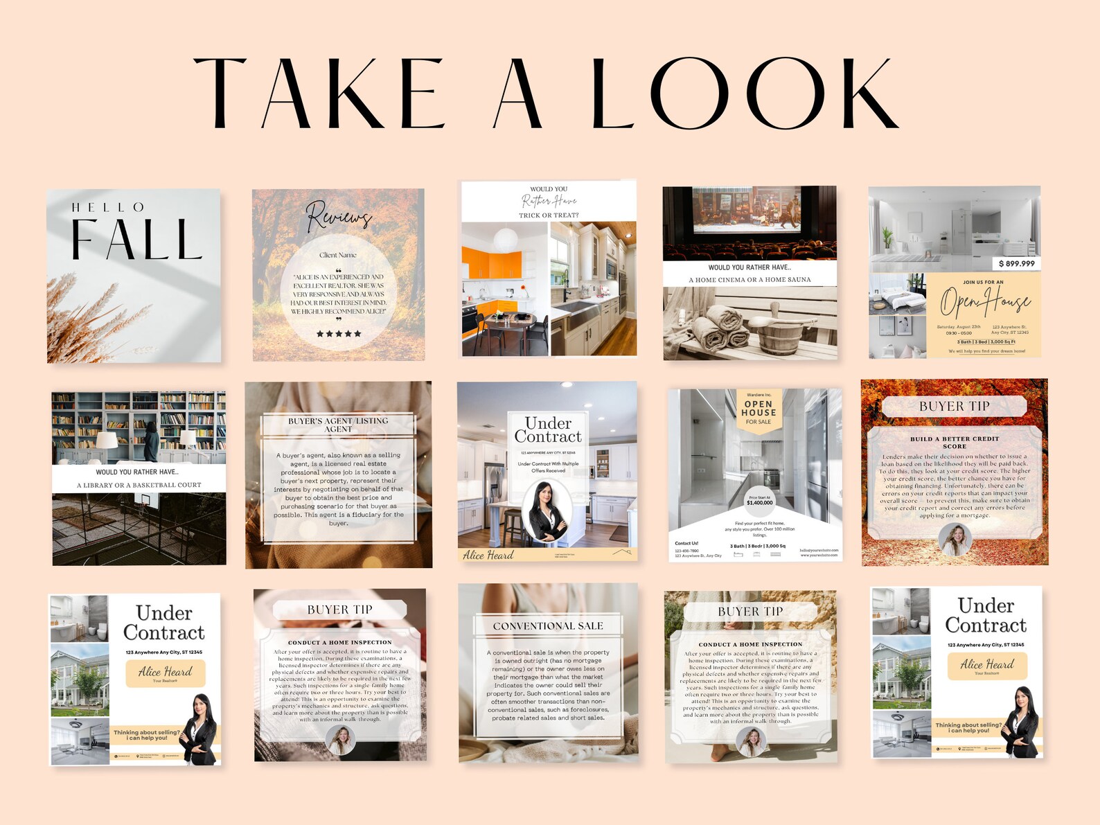 October Social Media Posts With Captions Fall Real Estate Agent Social ...