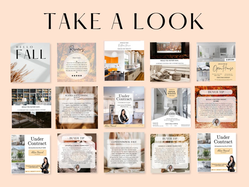 October Social Media Posts With Captions Fall Real Estate Agent Social ...