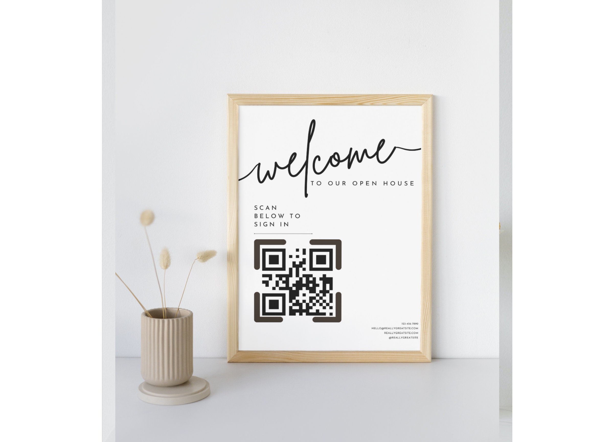 Modern Open House Sign in Sheet W QR Code Realtor Open House Real ...