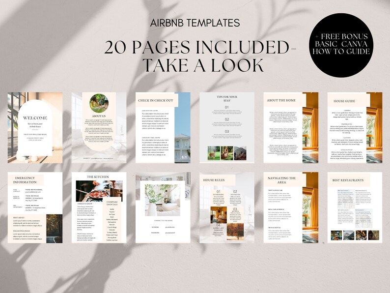 Modern Digital Welcome Book Airbnb Canva Digital Welcome Guide Template ...
