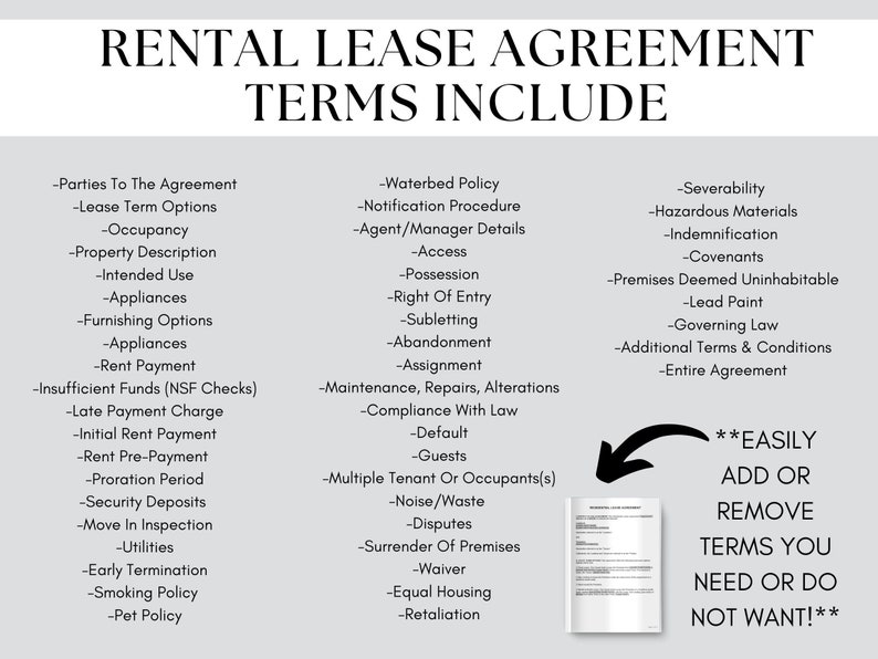 Basic Rental Agreement Template Printable Landlord Forms Editable Lease ...