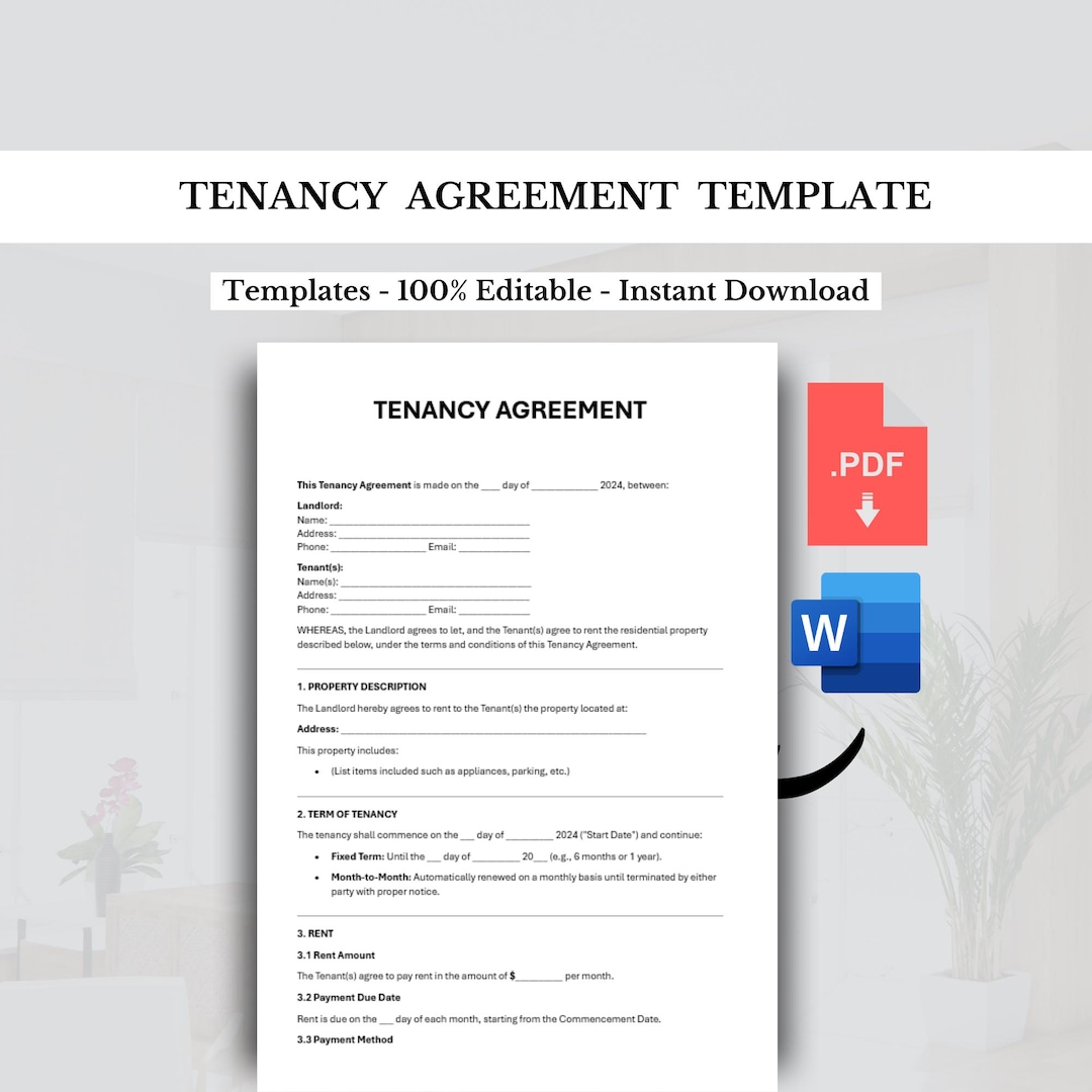 Editable Tenancy Agreement Tenancy Agreement Template Simple Tenancy ...