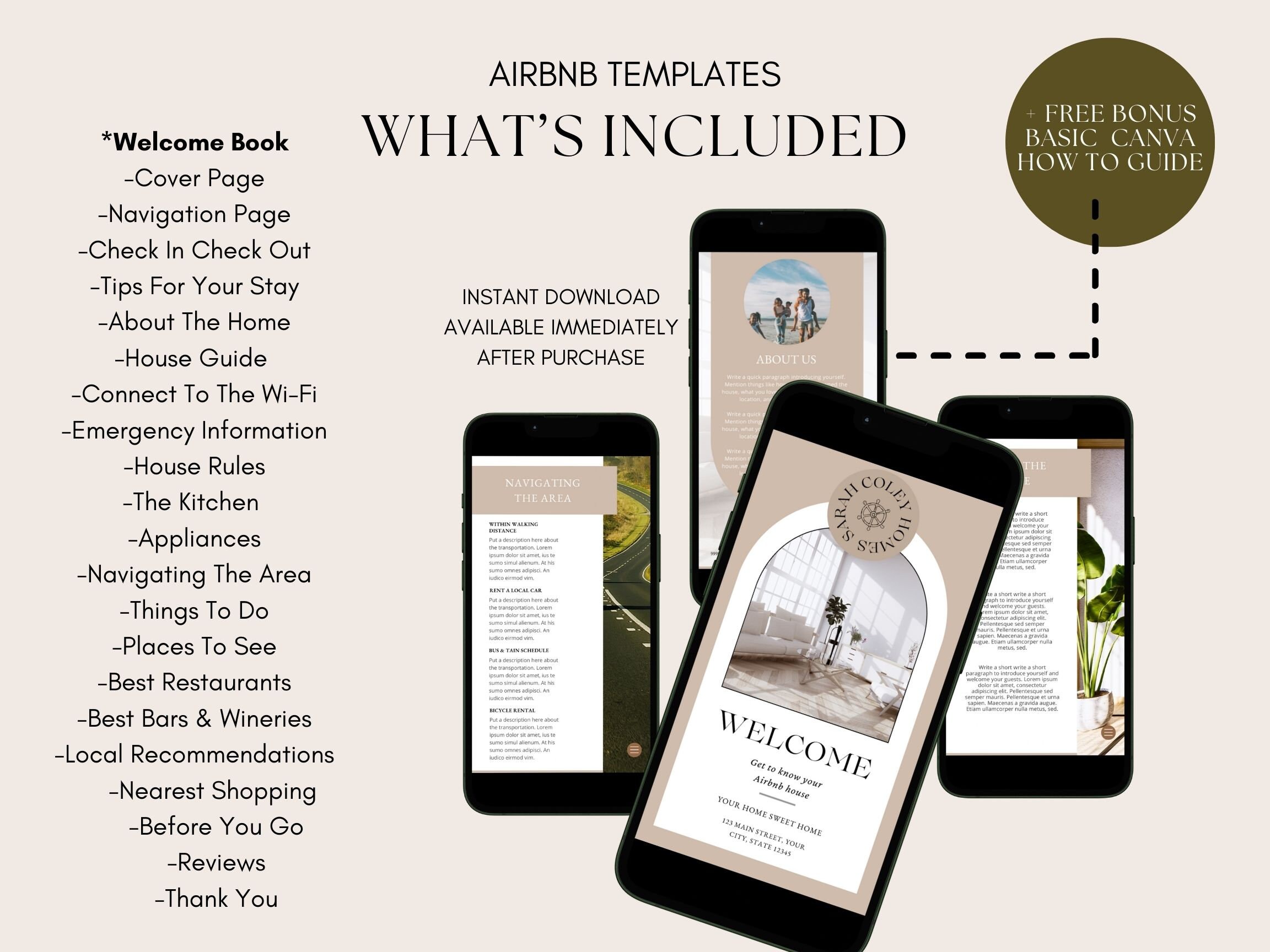 Modern Digital Welcome Book Airbnb Canva Digital Welcome Guide Template ...