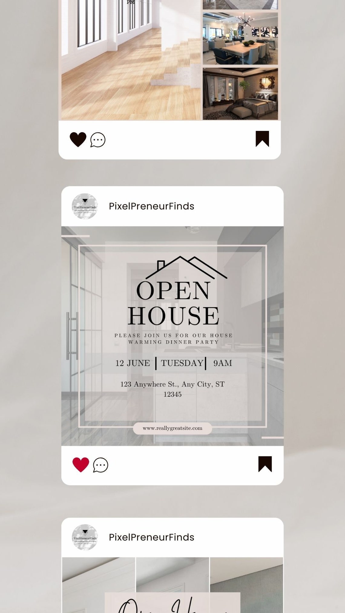 Boho Open House Instagram Post Template: Realtor Social Media (digital ...