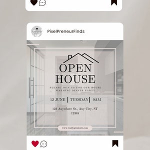 Boho Open House Instagram Post Template: Realtor Social Media (digital Download) - Etsy