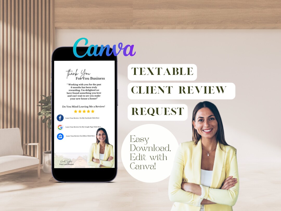 Client Review Request Textable Card Real Estate Agent Marketing ...