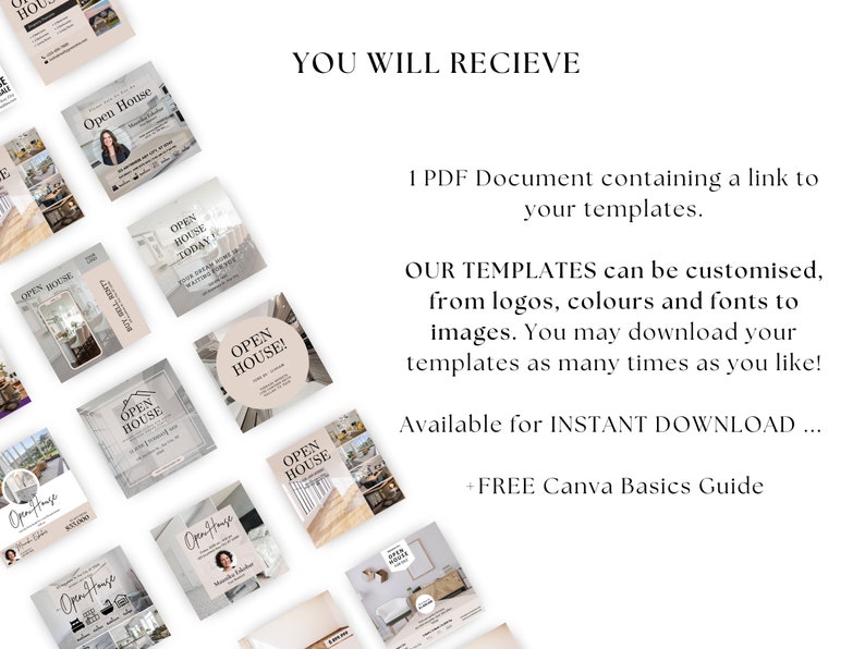 Open House Instagram Post Boho Pink Template Social Media Template Open ...