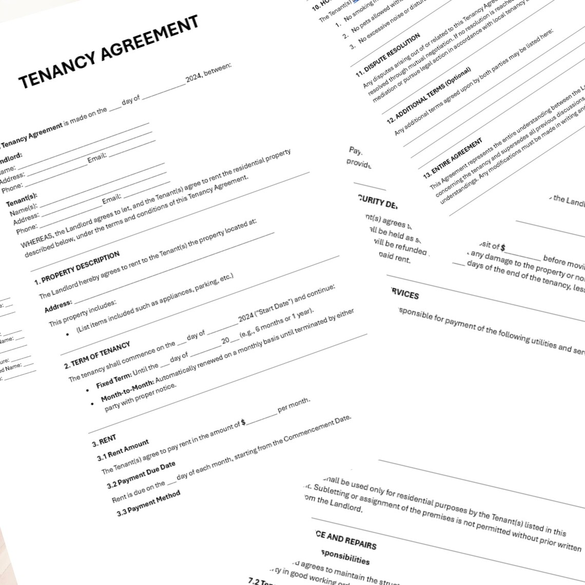Editable Tenancy Agreement Tenancy Agreement Template Simple Tenancy ...