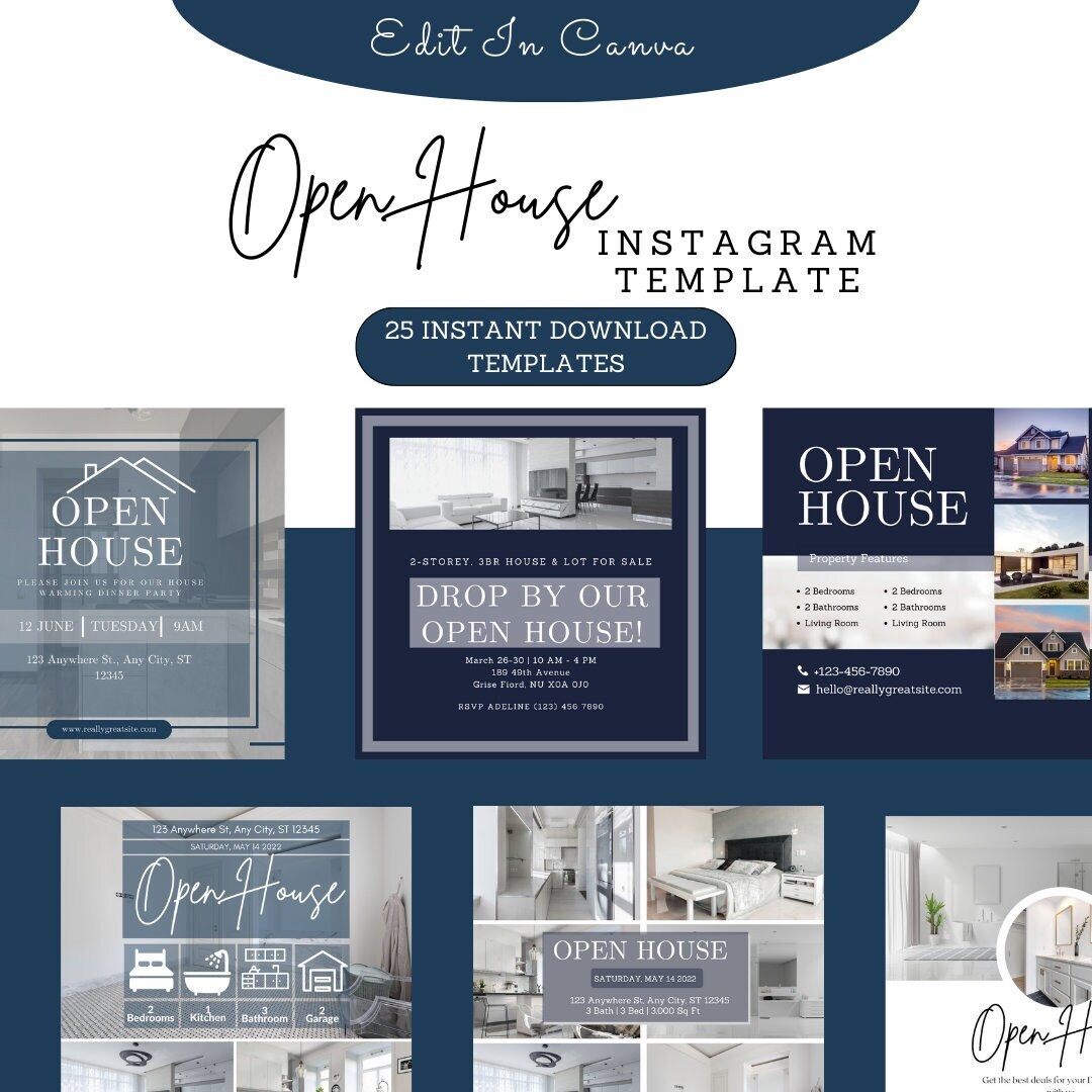 Open House Instagram Post Template: Realtor Social Media (digital Download) - Etsy