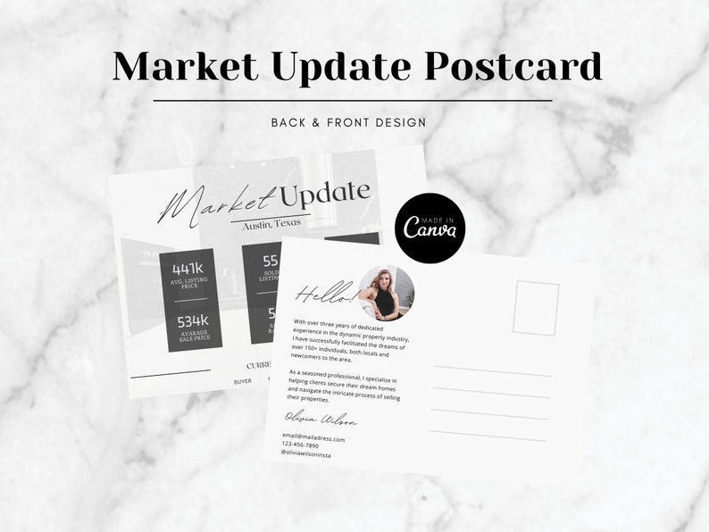 Market Update Postcard Real Estate Postcard Template Realtor - Etsy