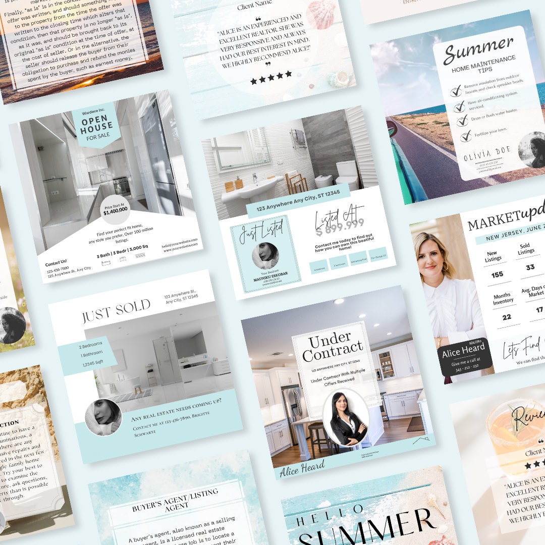 August Realtor Instagram Post Summer Realtor Branding Real Estate Agent ...