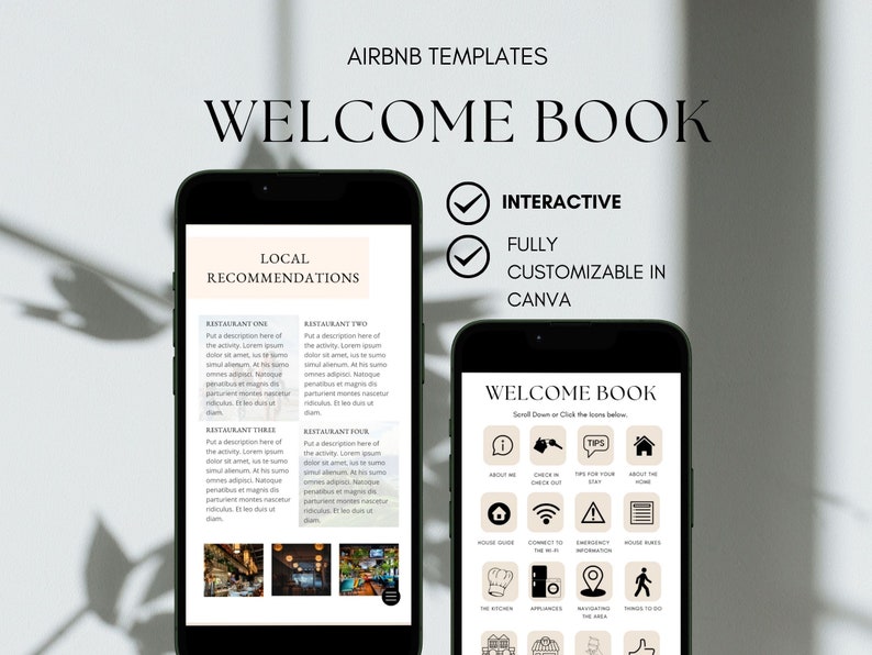 Modern Digital Welcome Book Airbnb Canva Digital Welcome Guide Template ...