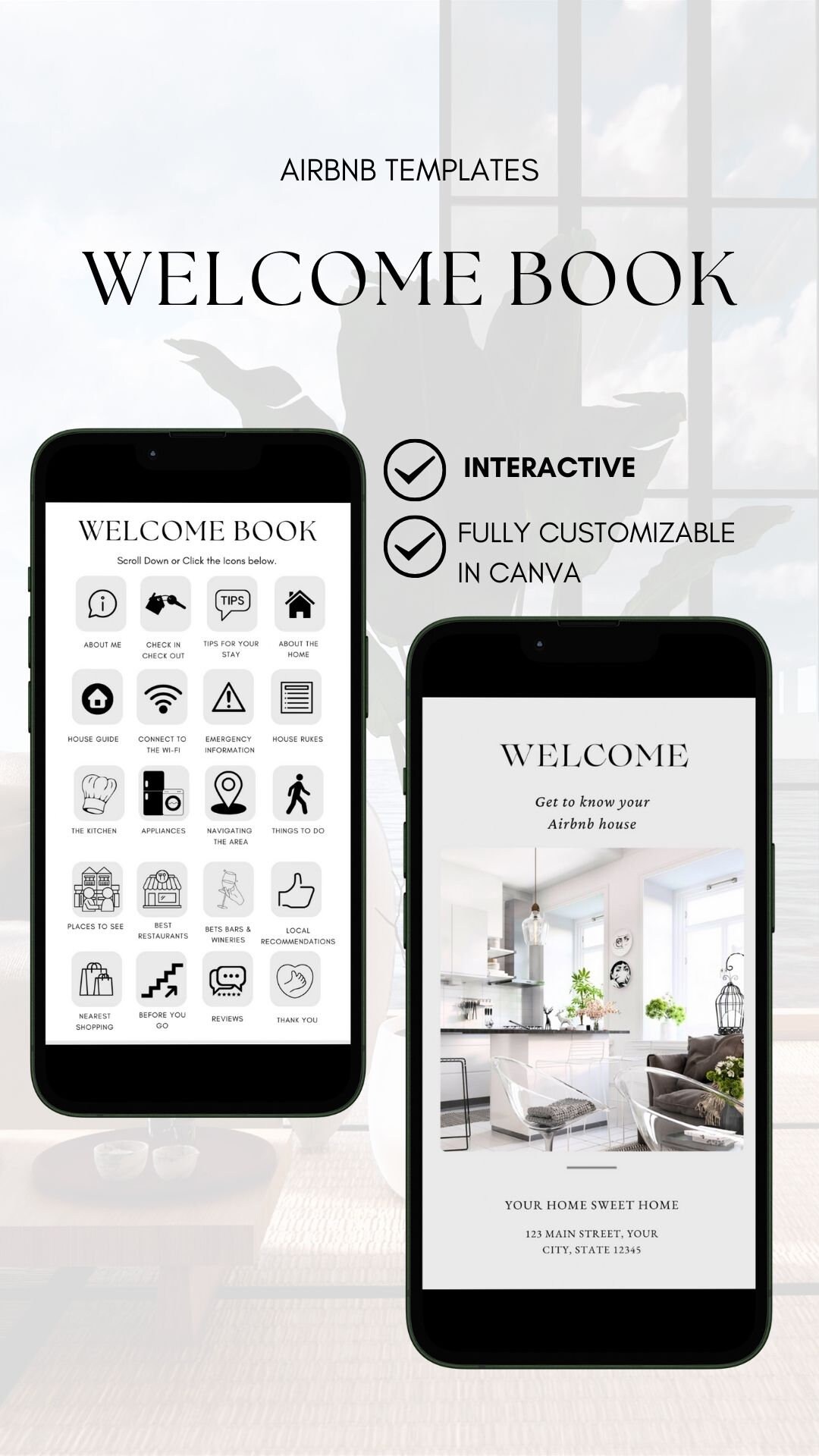 Modern Digital Welcome Book Airbnb Canva Digital Welcome Guide Template ...