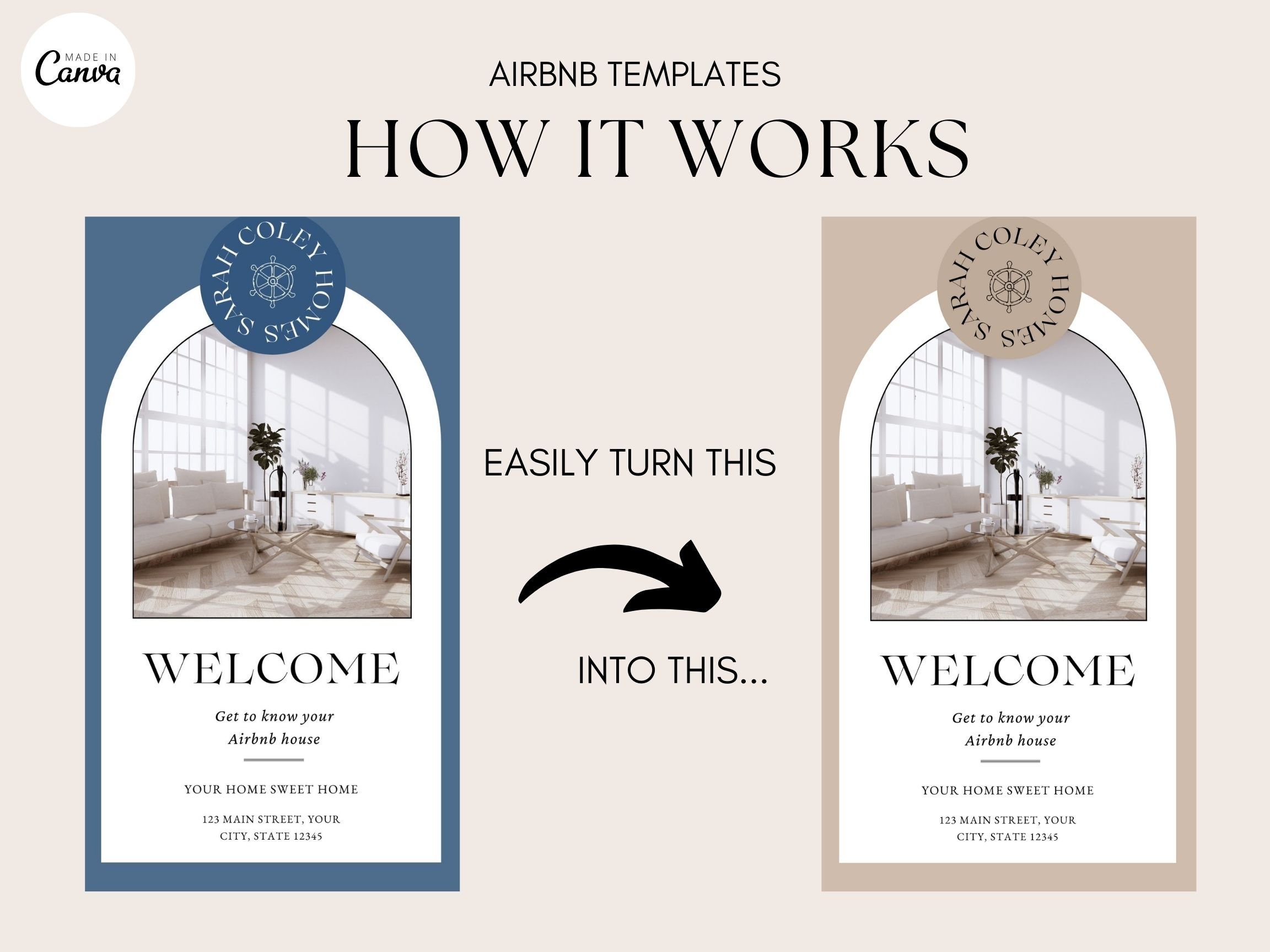 Modern Digital Welcome Book Airbnb Canva Digital Welcome Guide Template ...