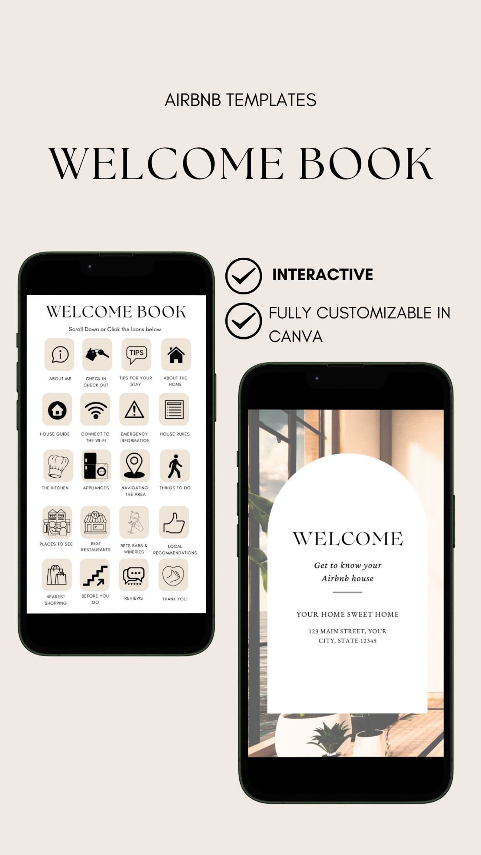 Modern Digital Welcome Book Airbnb Canva Digital Welcome Guide Template ...