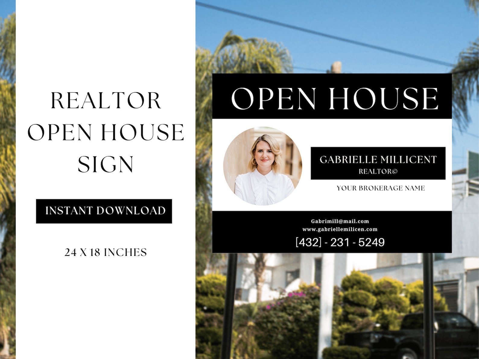Real Estate Open House Directional Sign Yard Sign Open House Sign ...