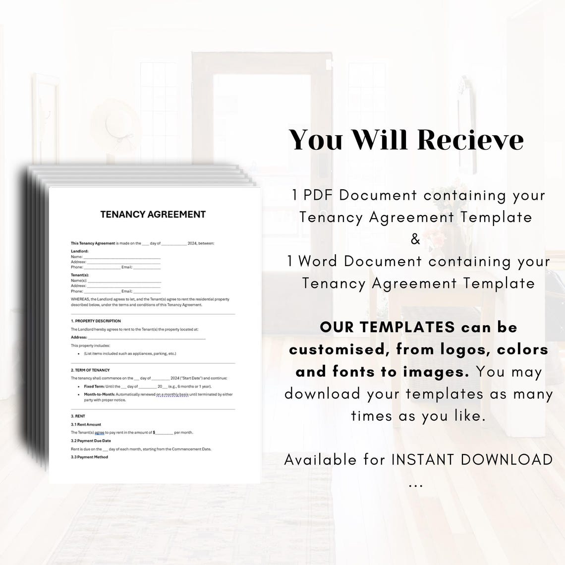 Editable Tenancy Agreement Tenancy Agreement Template Simple Tenancy ...