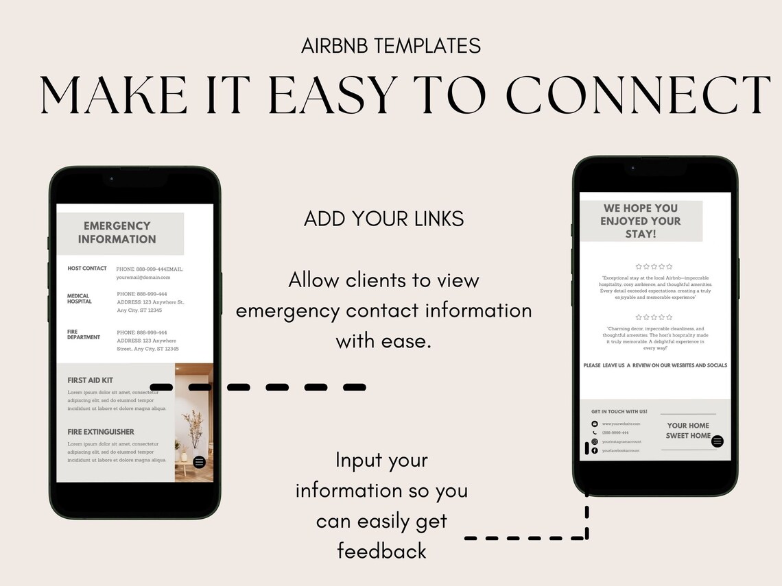 Airbnb Welcome Book Template Modern Beach House Airbnb House Guide ...