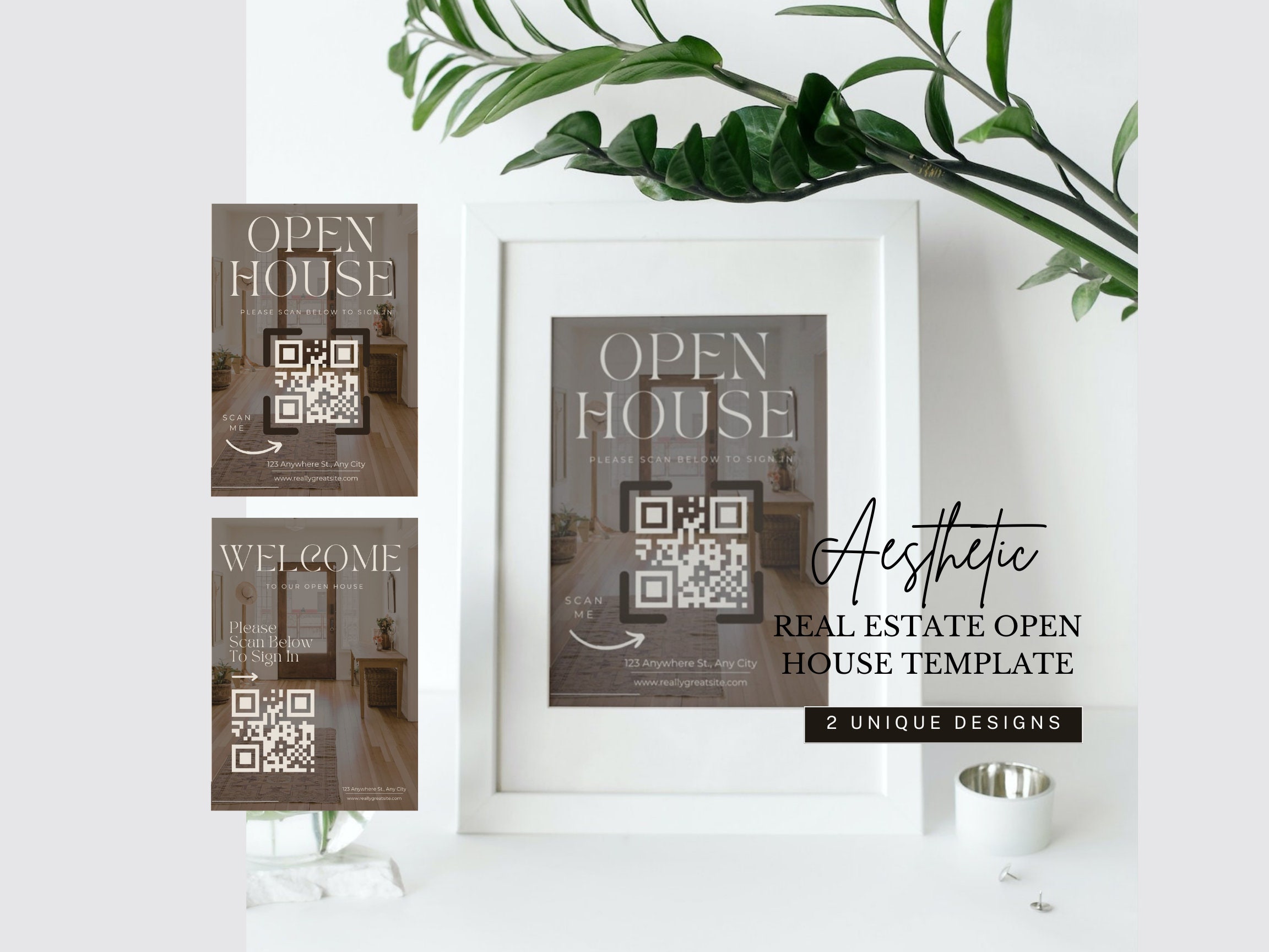 Modern Open House Sign in Sheet W QR Code Realtor Open House Real ...