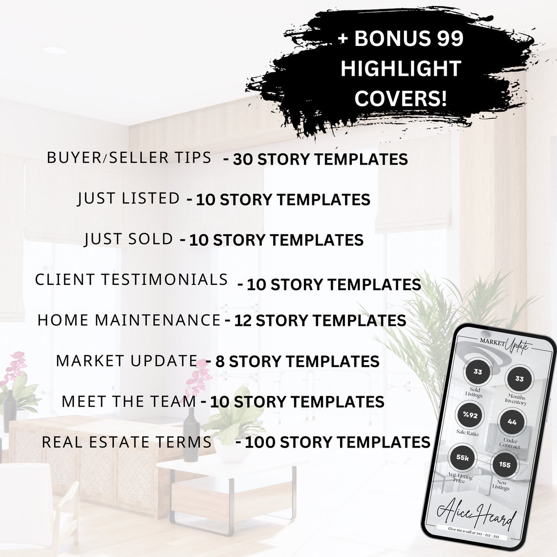 Real Estate Social Media Posts and Stories, Highlight Cover Icons ...