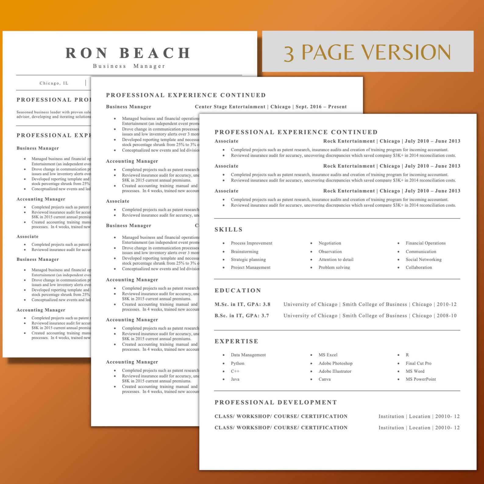 ATS Friendly Resume Template for Microsoft Word | Cover Letter and ...