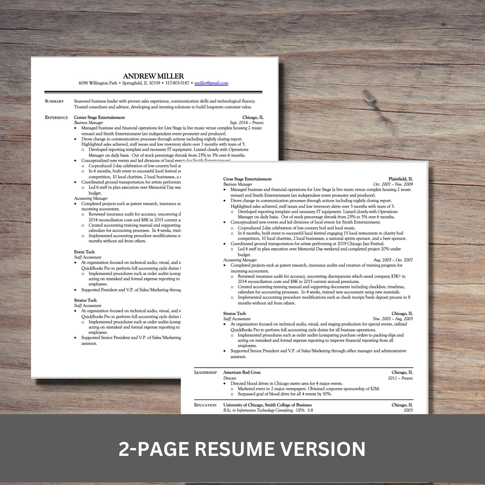 Executive Resume Template for Word Modern CEO Resume - Etsy
