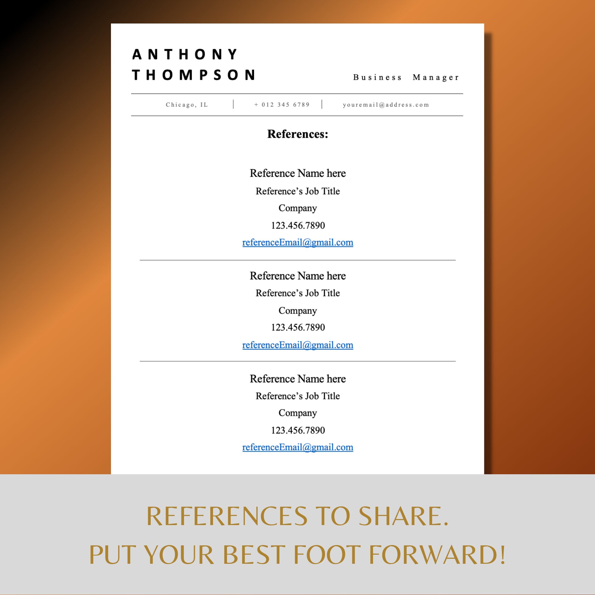 ATS Friendly Resume Template for Microsoft Word Cover Letter - Etsy