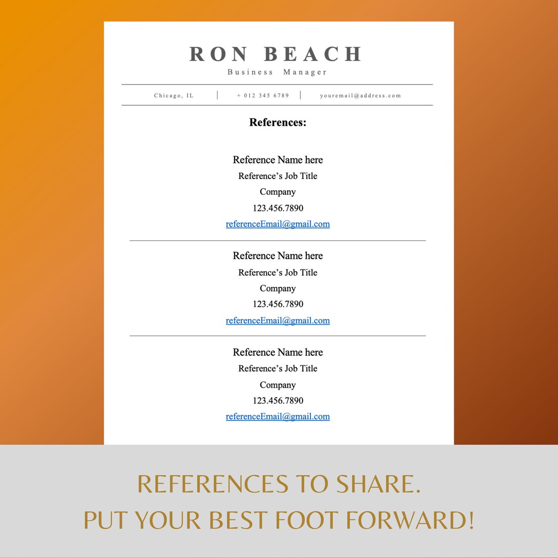 ATS Friendly Resume Template for Microsoft Word | Cover Letter and ...