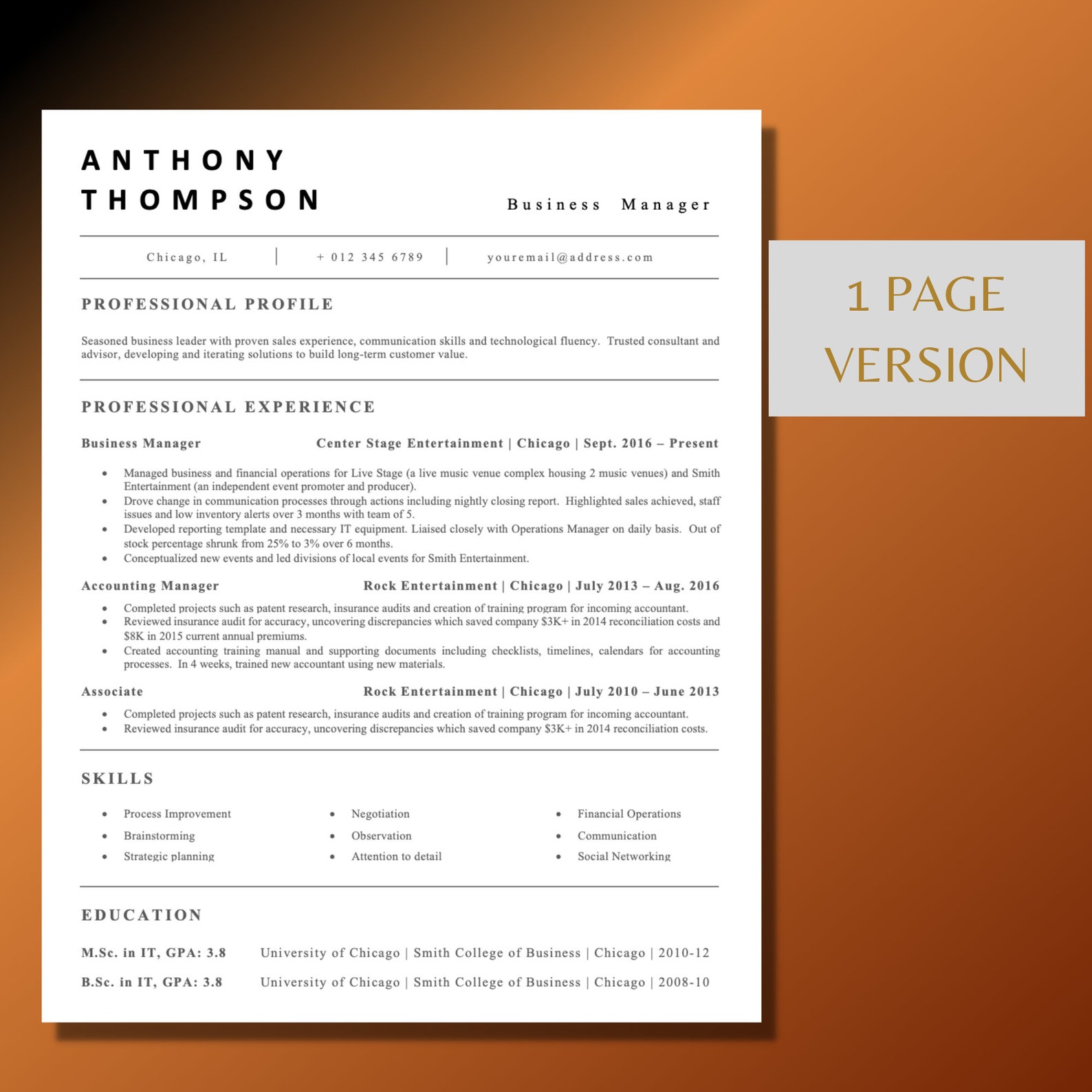 ATS Friendly Resume Template for Microsoft Word | Cover Letter and ...