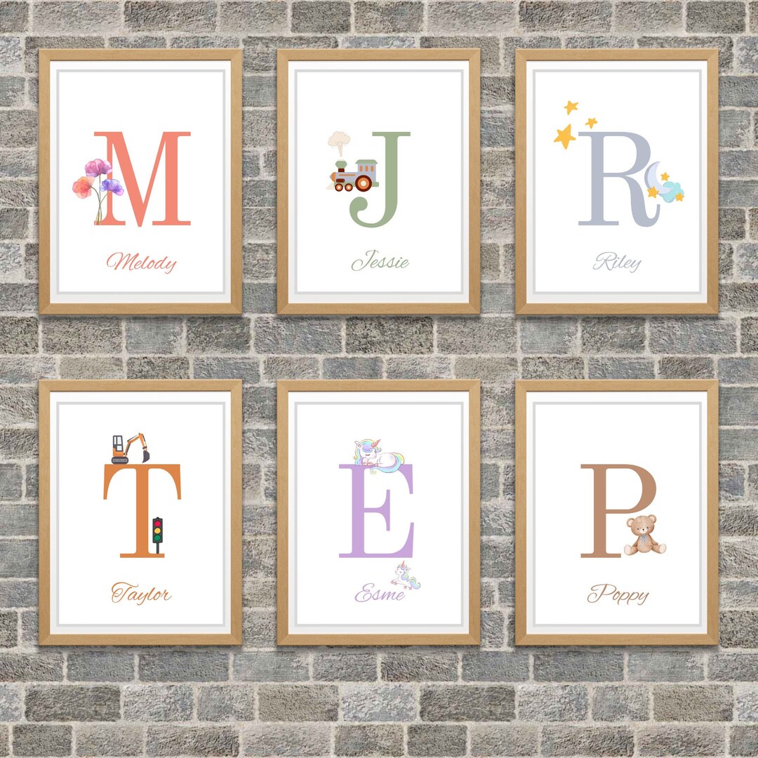 Kids A4 Name Print Kids Bedroom Print Children's Print Children's Wall ...