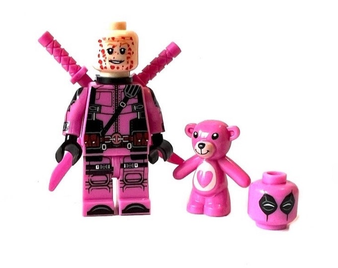 3D Printed Pink Deadpool Minifigure With 2 Heads Custom - Etsy