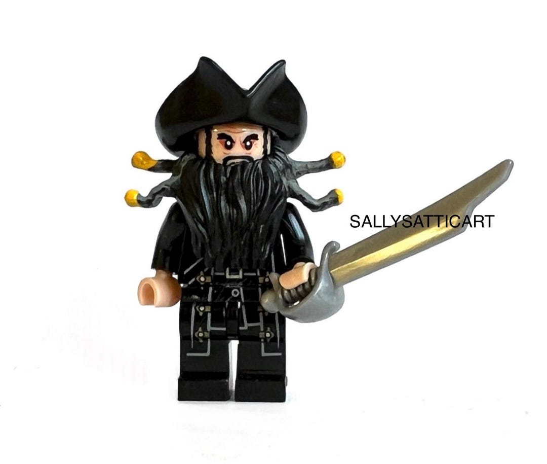 3 D Printed Custom Pirate Blackbeard Minifigure - Etsy