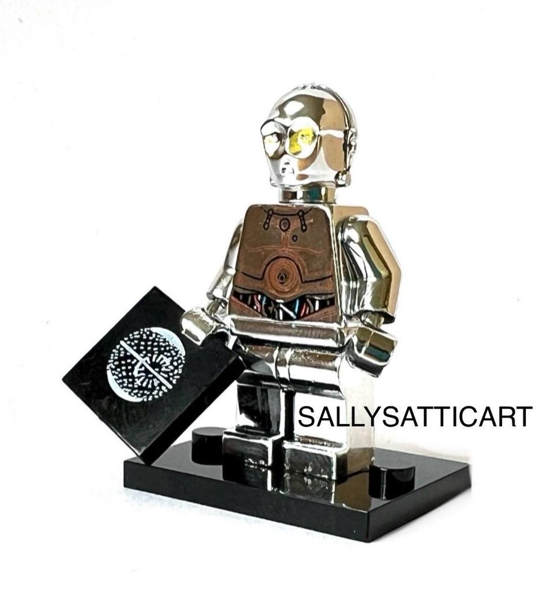 3D Printed Custom Silver Chrome C3PO Protocol Droid Minifigure - Etsy