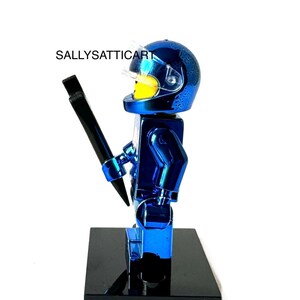 3 D Printed Blue Chrome Spaceman Astronaut Custom Minfigure - Etsy