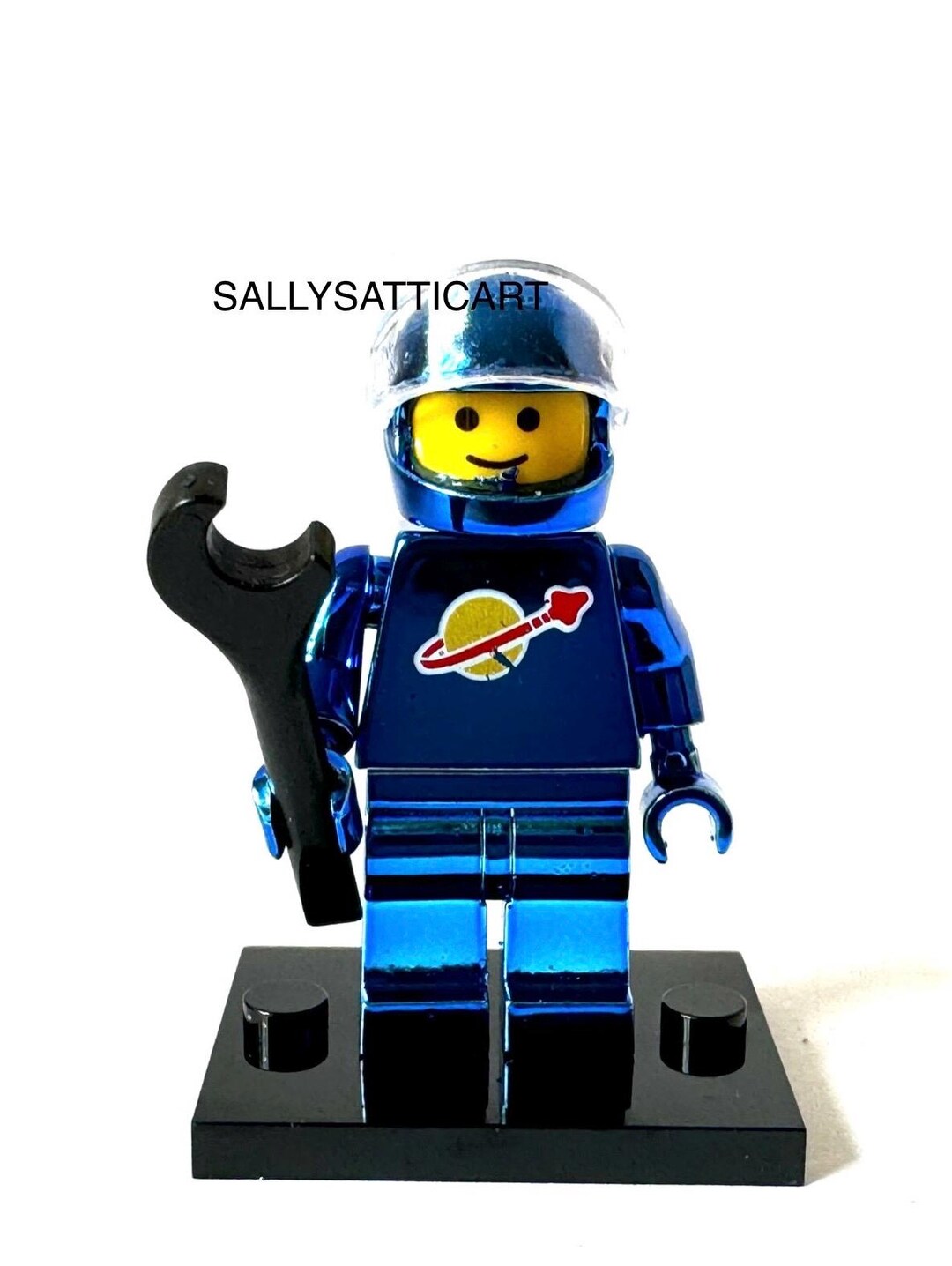 3 D Printed Blue Chrome Spaceman Astronaut Custom Minfigure - Etsy