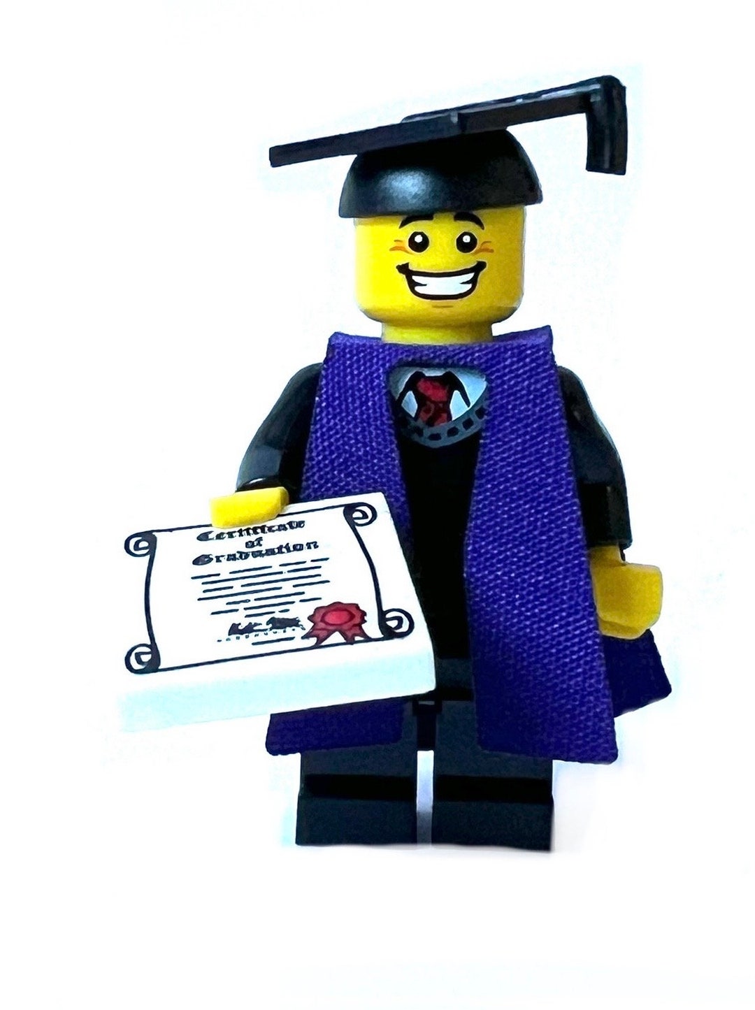 3D Printed Graduation Graduate Minifigure Purple Gown Cape Custom - Etsy