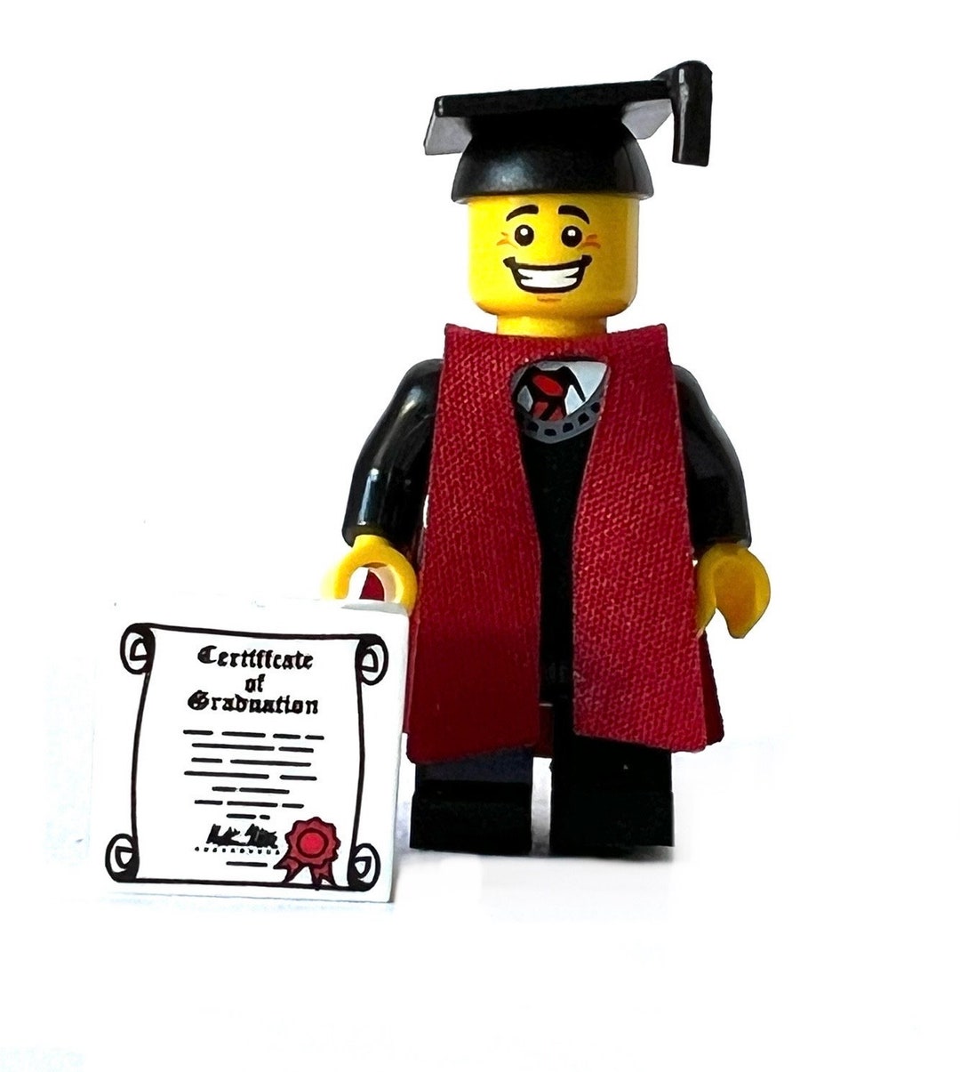 3D Printed Graduation Graduate Minifigure Dark Red Gown Cape Custom - Etsy