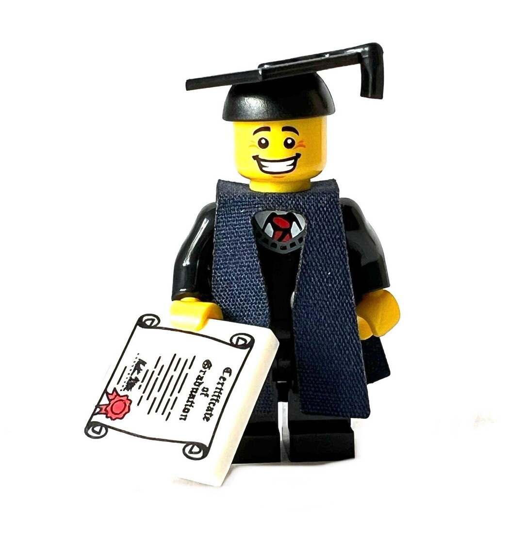 3D Printed Graduation Graduate Minifigure Blue Gown Cape Custom - Etsy