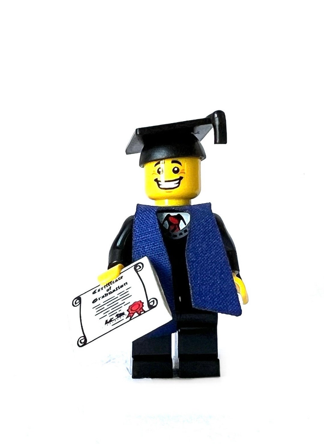 3D Printed Graduation Graduate Minifigure Royal Blue Gown Cape Custom ...