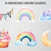 Watercolor Unicorn Clipart Set of 45 PNG Files, Baby Unicorn Clipart ...